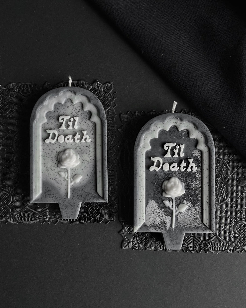 Til Death ~ Tombstone Candle – Graveyard Wanders